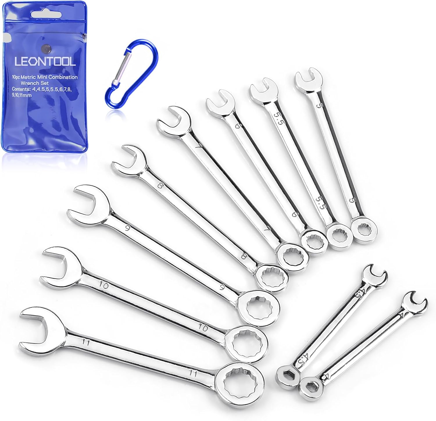 Leontool 4mm Metric Mini Wrench Set, 10-Piece, High Carbon Steel ...