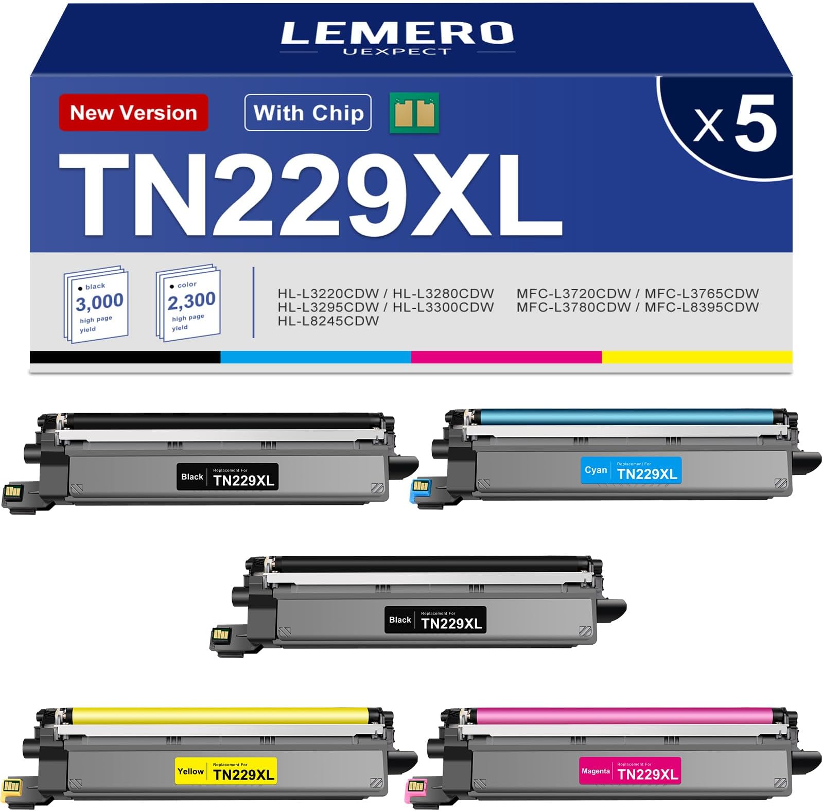 Amazon.com: TN229XL High Yield Toner Cartridges Compatible Replacement ...