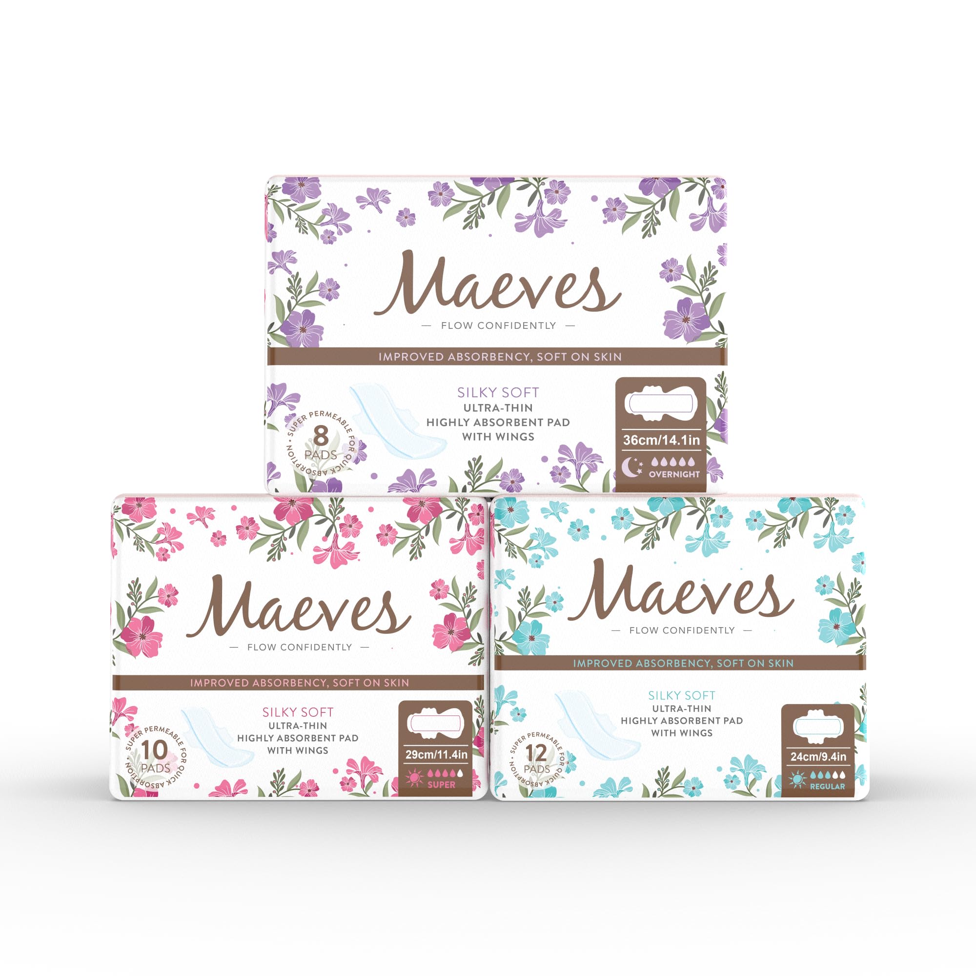 Amazon.com: Maeves Pads Ultra Thin Feminine Care, Maxi, Sanitary ...