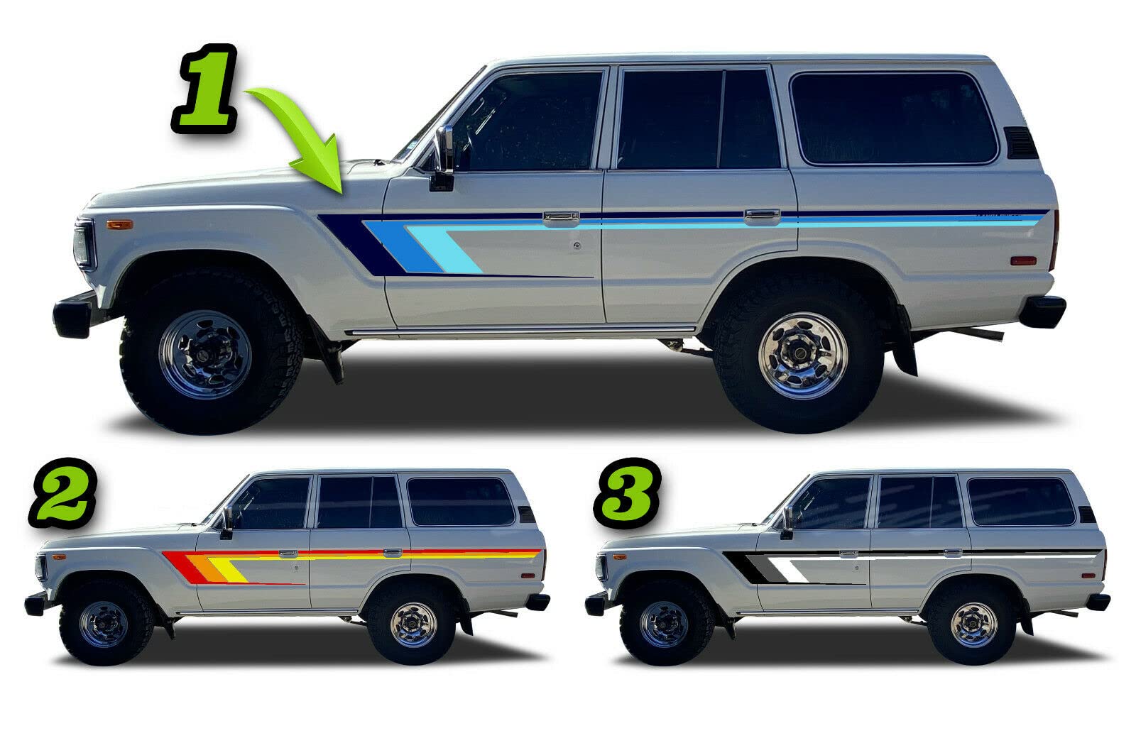 Buy Retro Side Stripes Livery Graphics Land Cruiser FJ60 FJ62 1982-1991 ...