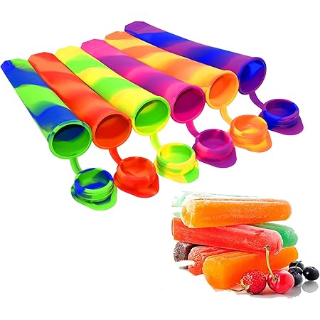 Bangp Silicone Popsicle Moulds with Attached Lids - 6 Pack Kitchen Ice ...