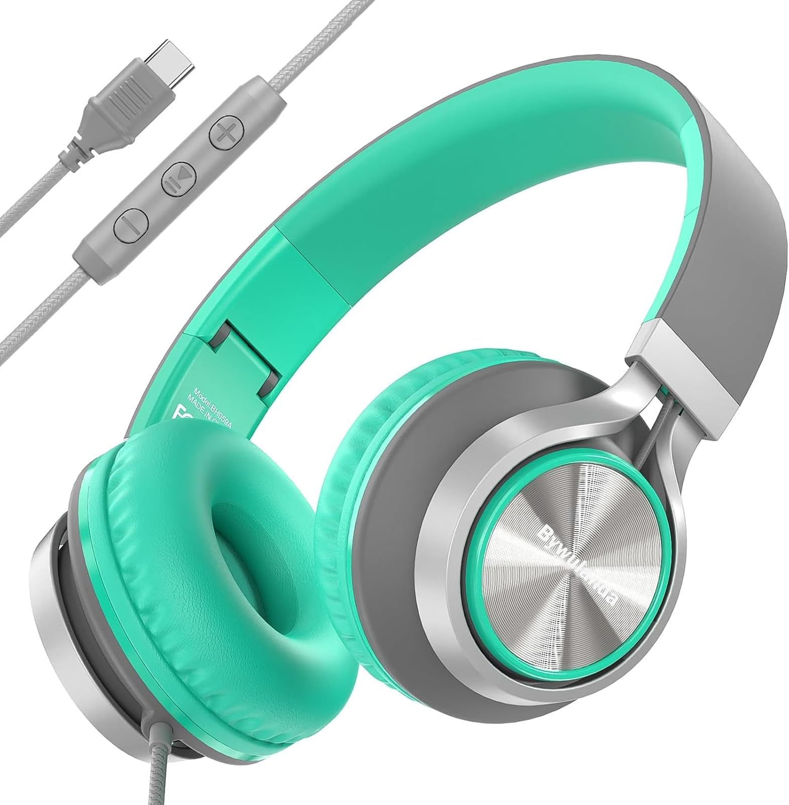 Amazon.com: Bywulanda USB C Headphones with Mic and Volume Control ...