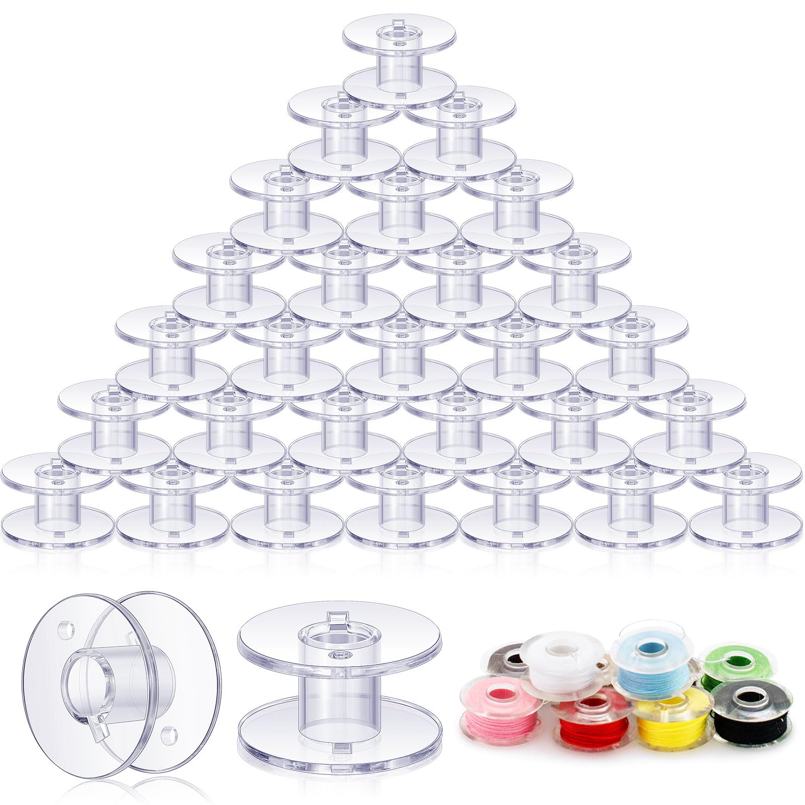 Amazon.com: Timgle 200 Pcs Class 15 Bobbins Bulk Plastic Bobbins ...