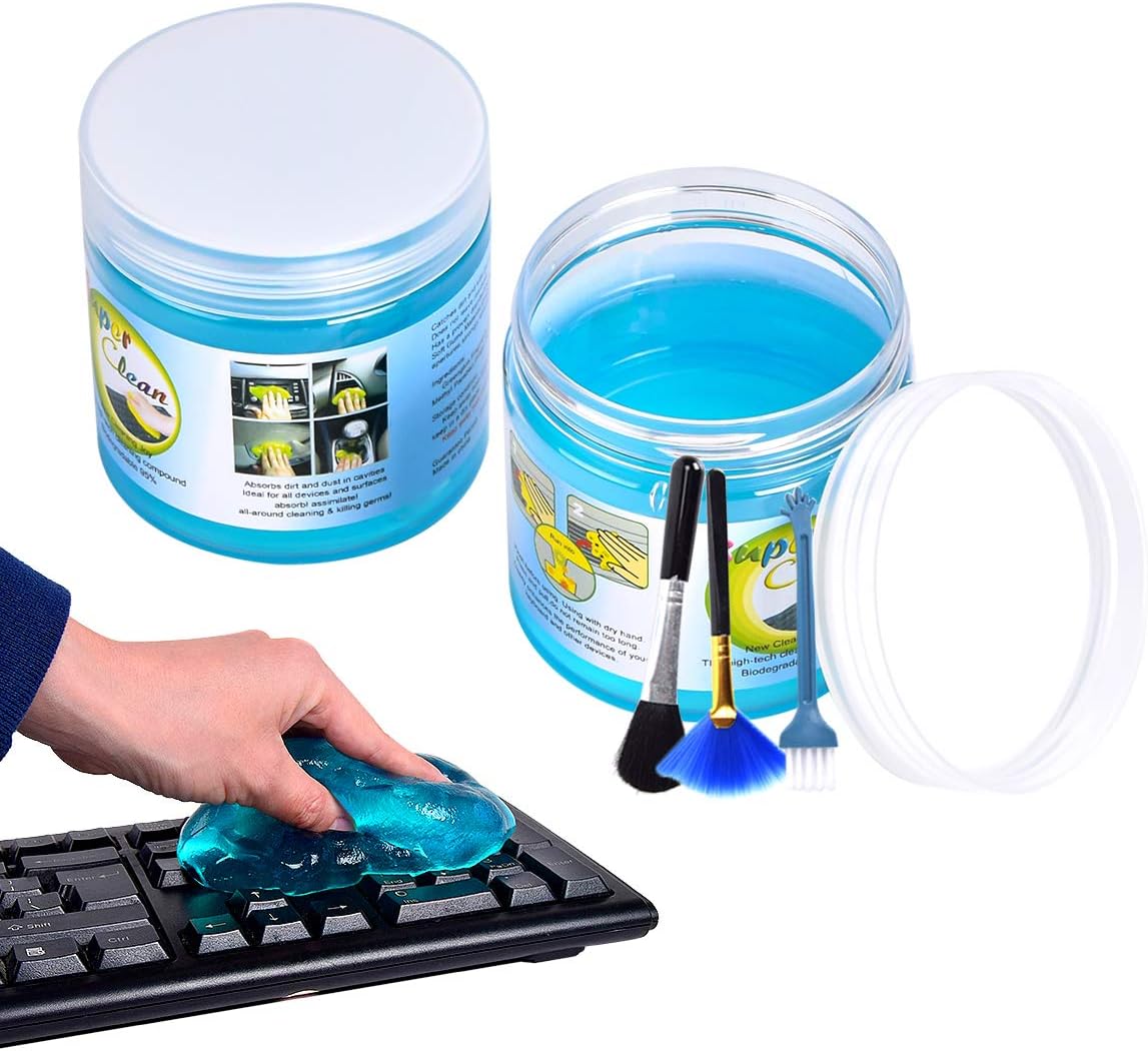 Amazon.com: Car Cleaning Gel - Keyboard Cleaner with 3 Brushes Set for ...