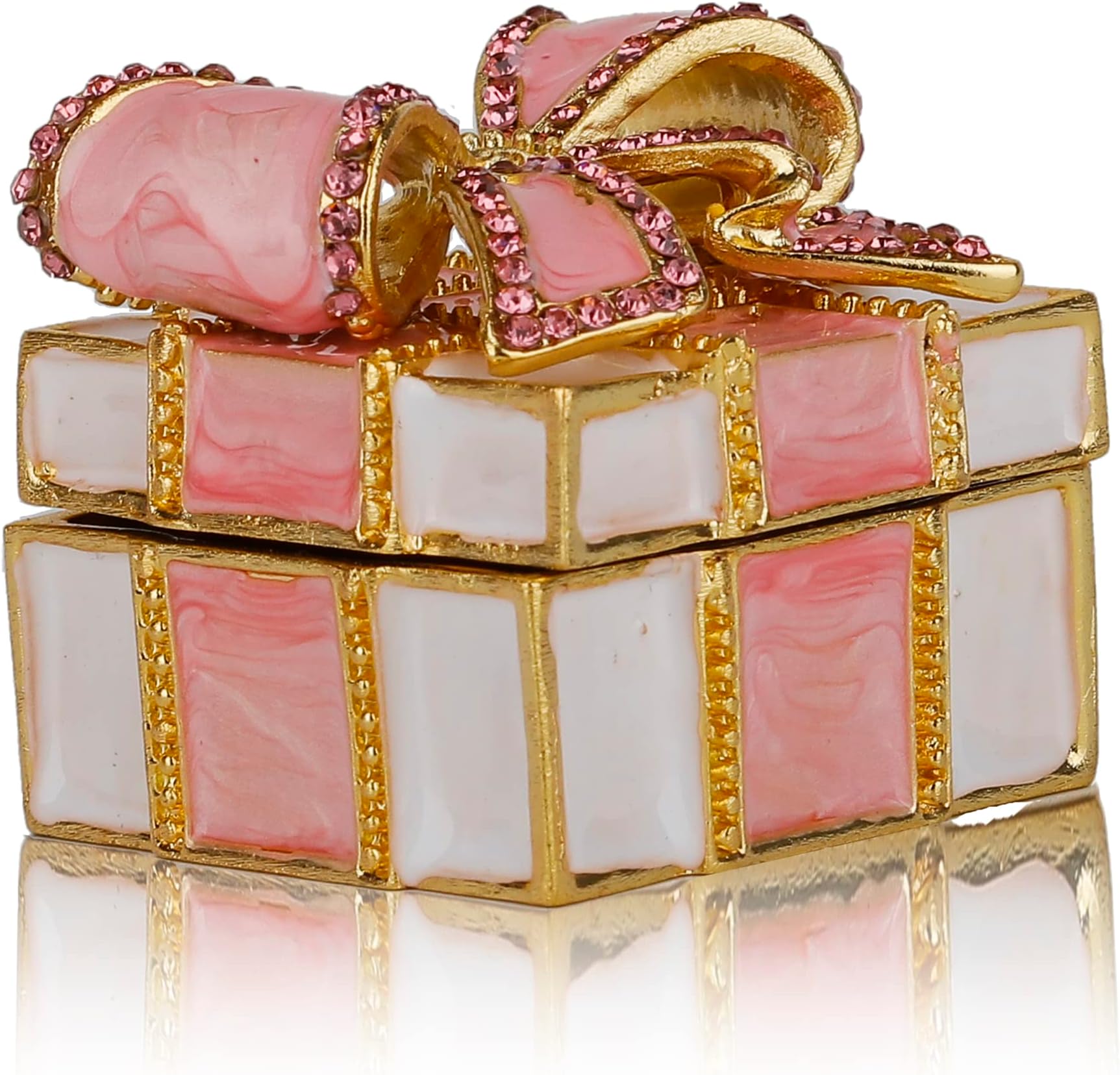 Amazon.com: Mini Enamel Rhinestones Bow-knot Jewelry Box Bow-knot ...