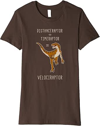 Amazon.com: Velociraptor Math Equation T-Shirt | Funny Raptor Dinosaur ...