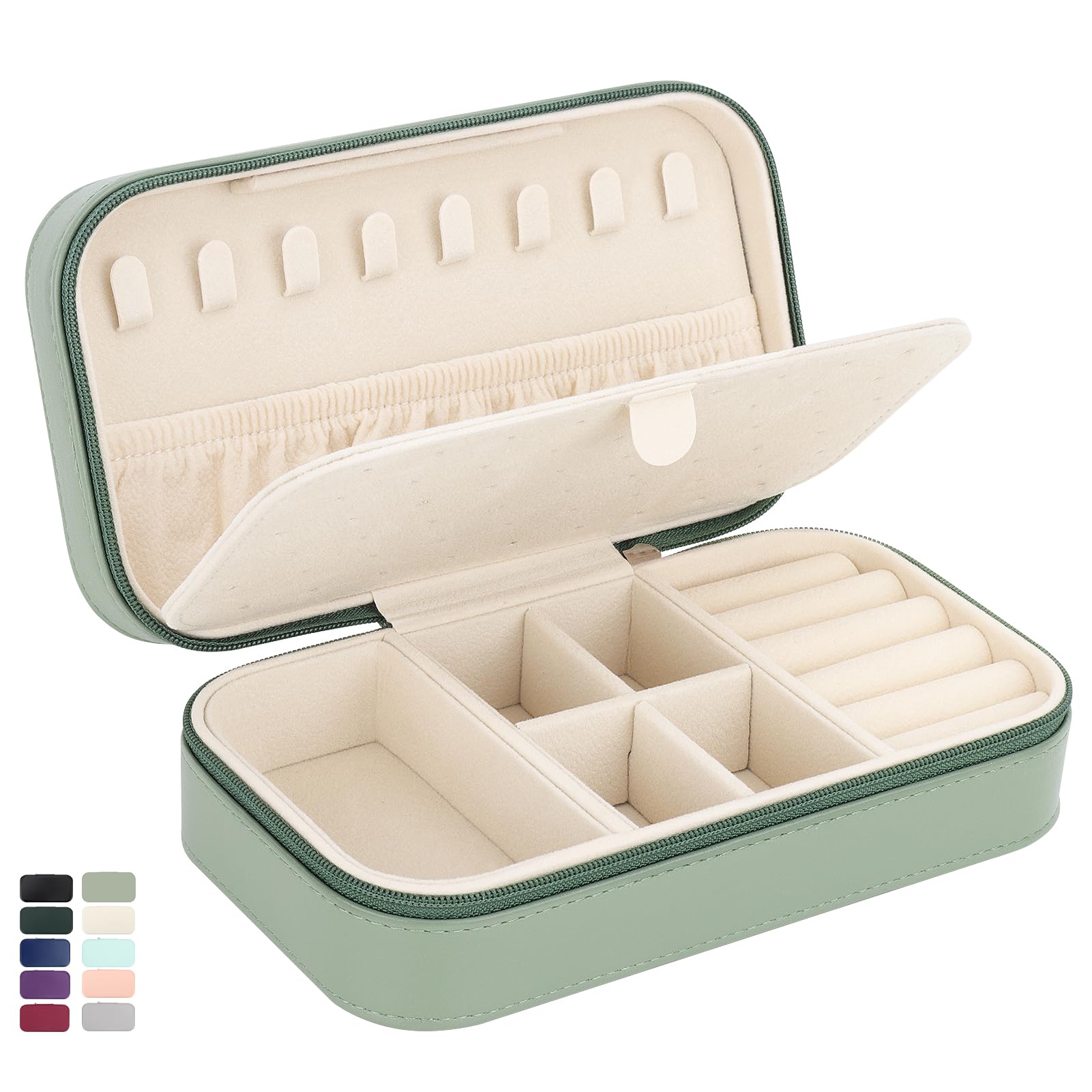 Amazon.com: DesignSter Travel Jewelry Box, PU Leather Portable Jewelry ...