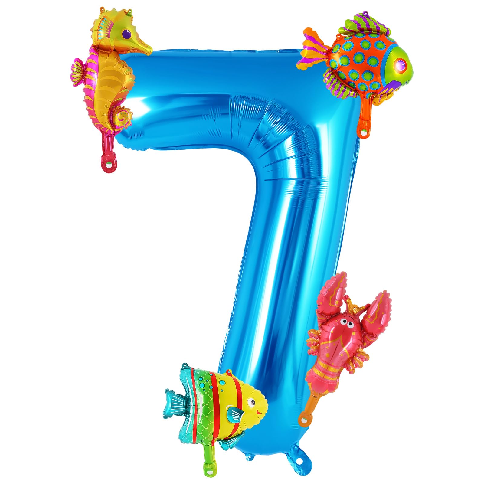 Amazon.com: Sea Animail Blue Number 7 Balloon, 40 Inch Big Large Foil ...