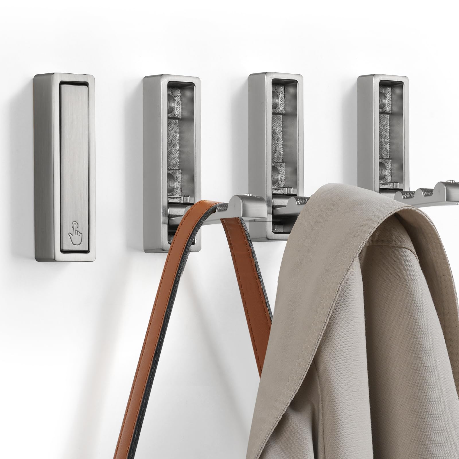 Amazon.com: VOSEPO Folding Wall Hook, 4Pcs Foldable Coat Hooks Wall ...