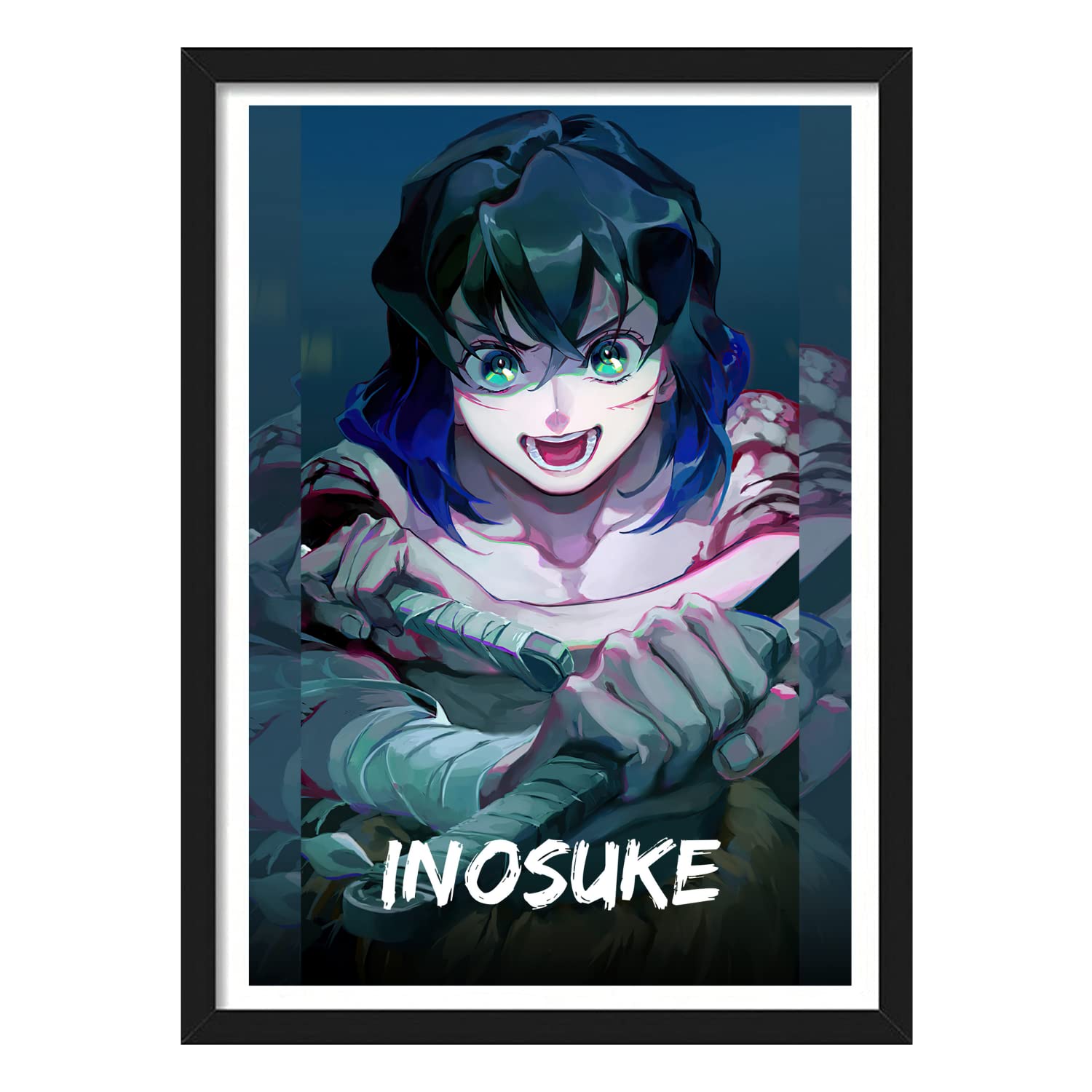 YourCanvas | Inosuke Hashibira Aesthetic | Demon Slayer Framed Poster ...