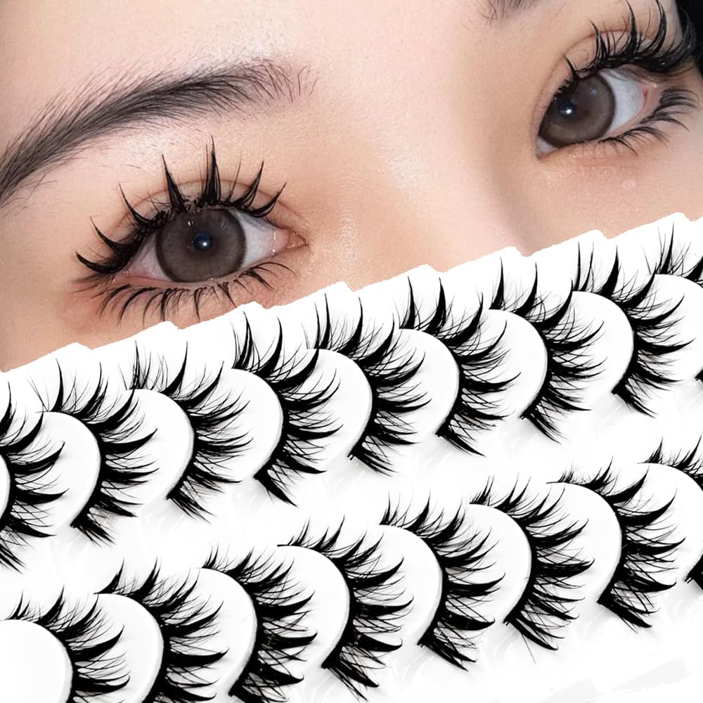 Amazon.com: Manga Lashes Natural Look 10Pairs False Eyelashes Anime ...