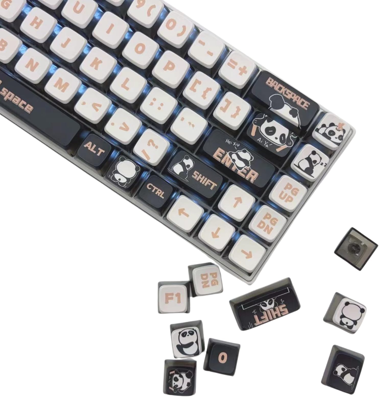 Amazon.com: Panda Keycaps,Black Pudding Keycaps,Gamming Keycaps,Dye Sub ...