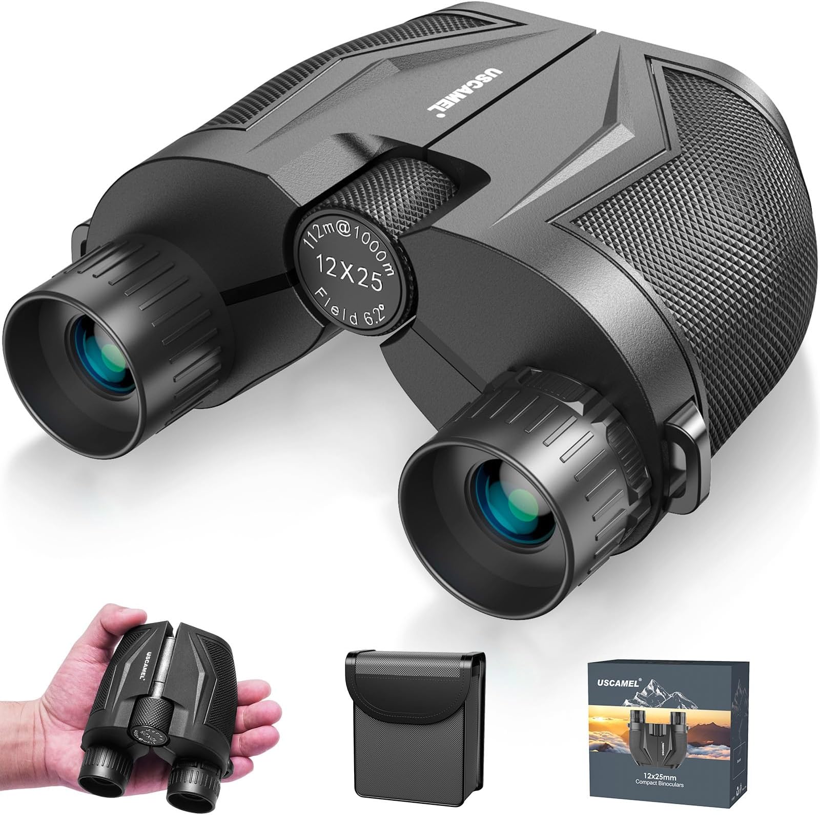 Amazon.com : USCAMEL Compact Binoculars for Adults and Kids - 12x25 ...