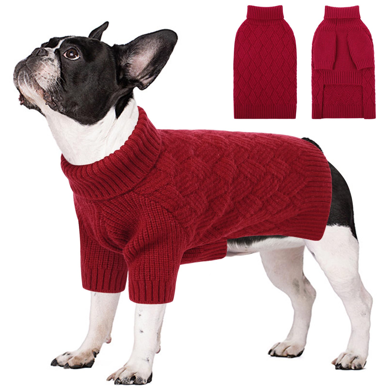 Amazon.com : SUNFURA Dog Sweater, Warm Dog Sweater Large Size Dog Boy ...