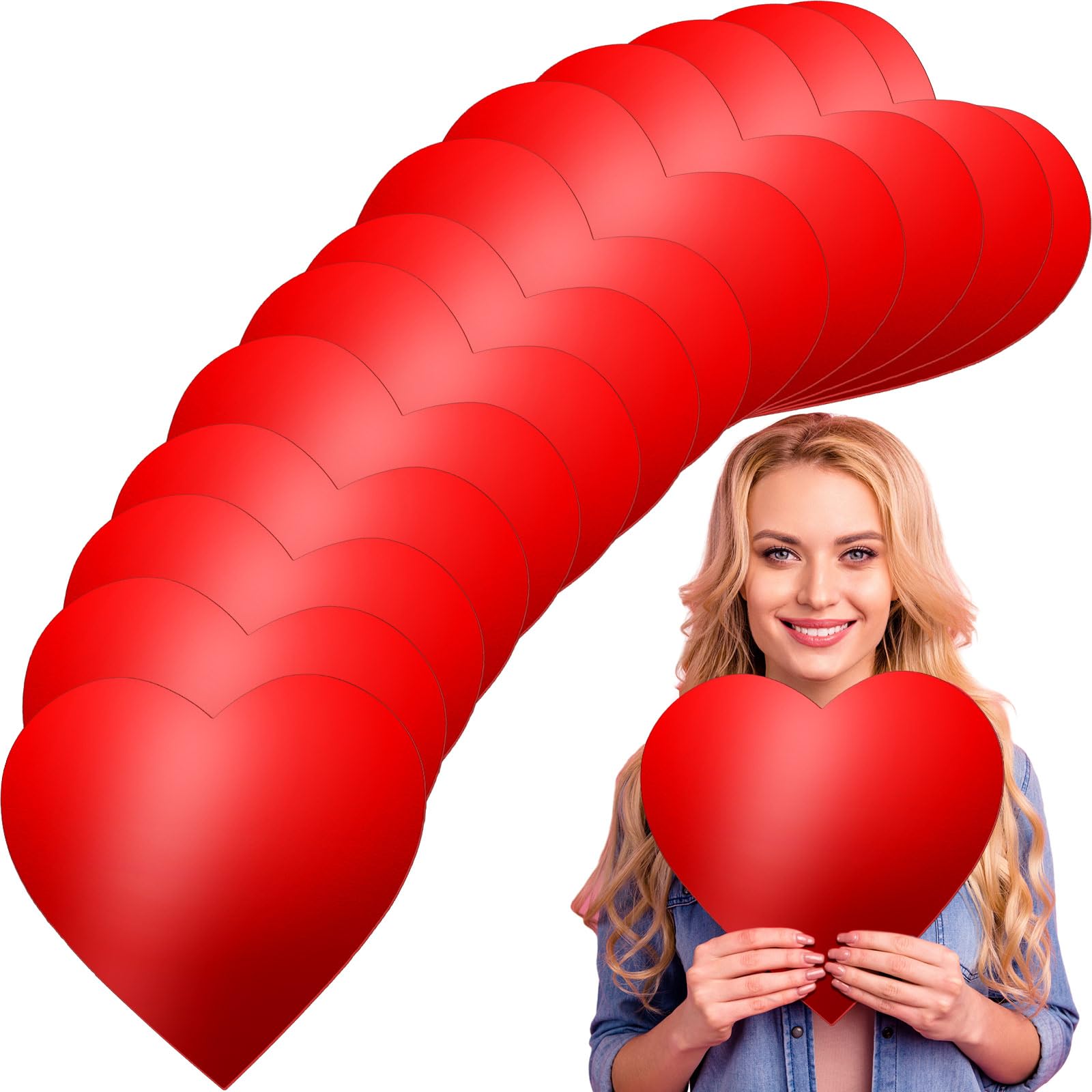 Amazon.com: Ctosree 100 Pcs 12 Inch Large Heart Paper Cutouts Valentine ...