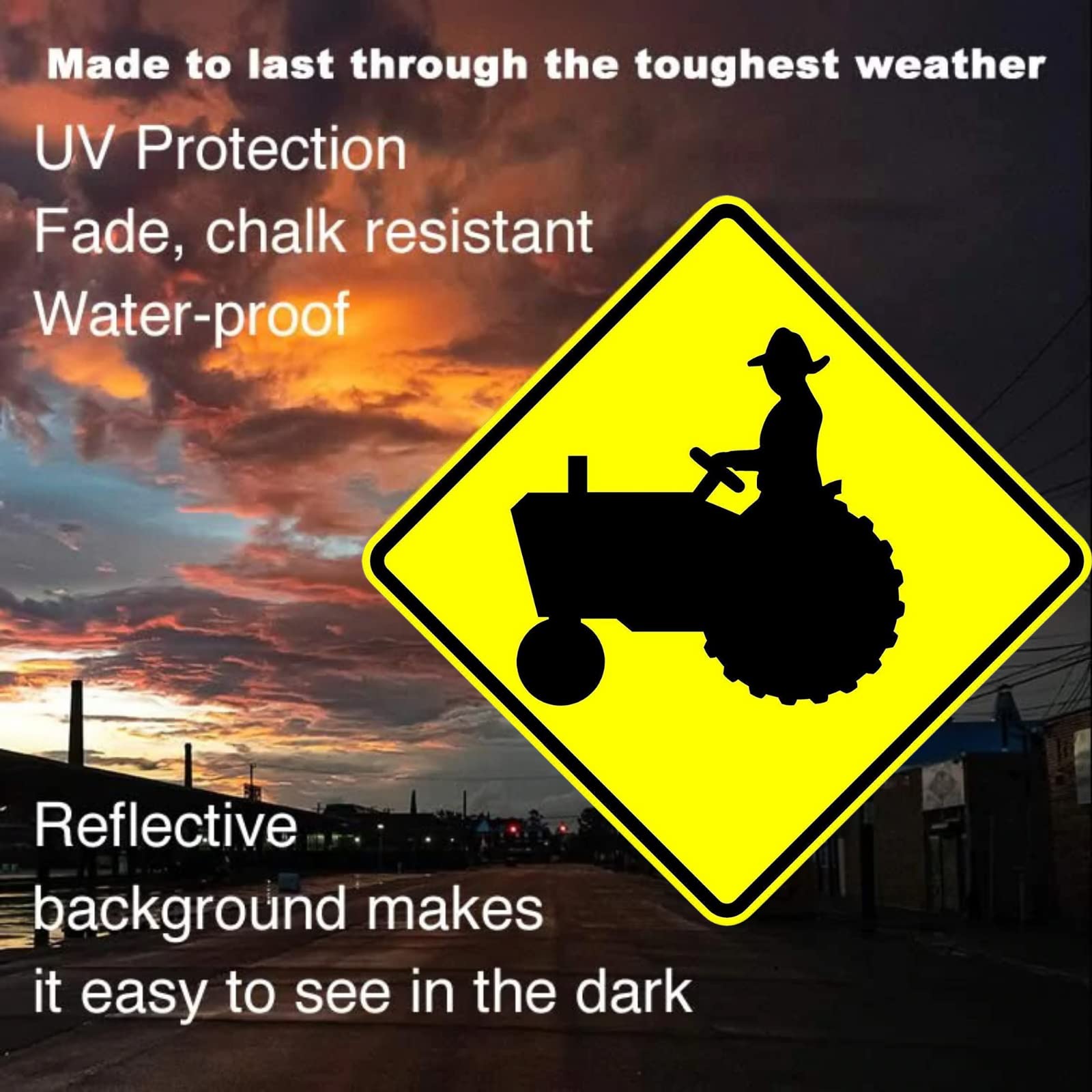Tractor Crossing Road Sign Farm Bureau Reminds Motorists To Drive