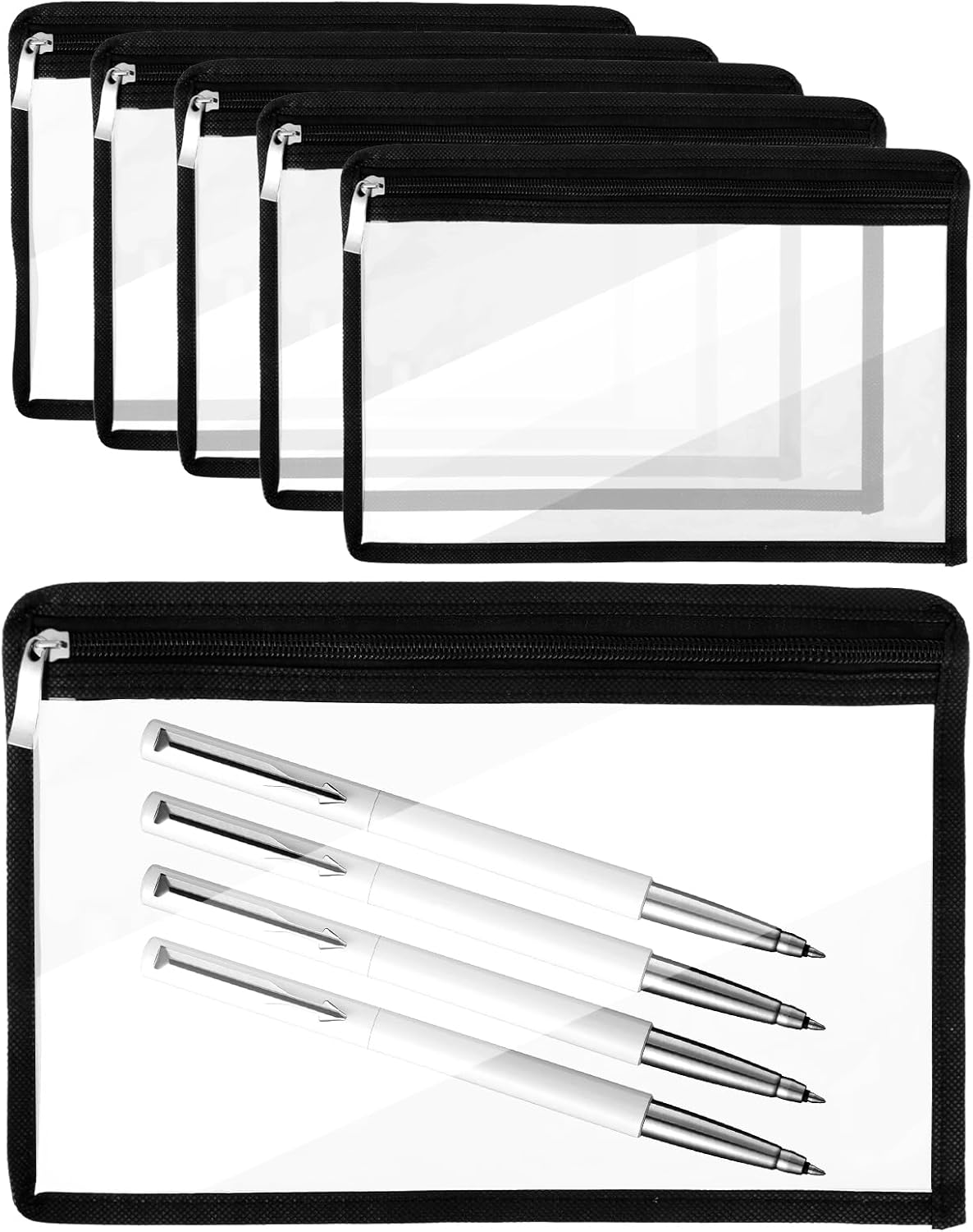 Amazon.com : Mozeat Lens 5 Pcs Clear Envelope Pouches Zipper Pouch ...