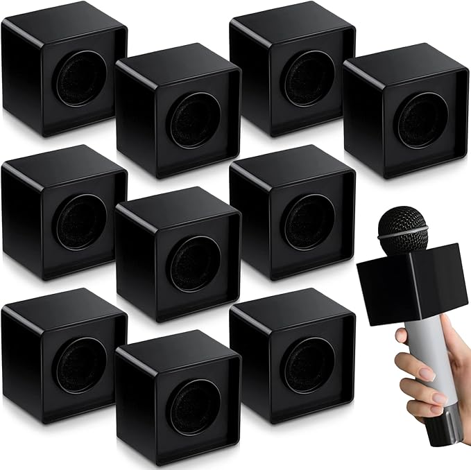 Amazon.com: 10 Pcs Microphone Flag Station Portable Square Cube ABS ...