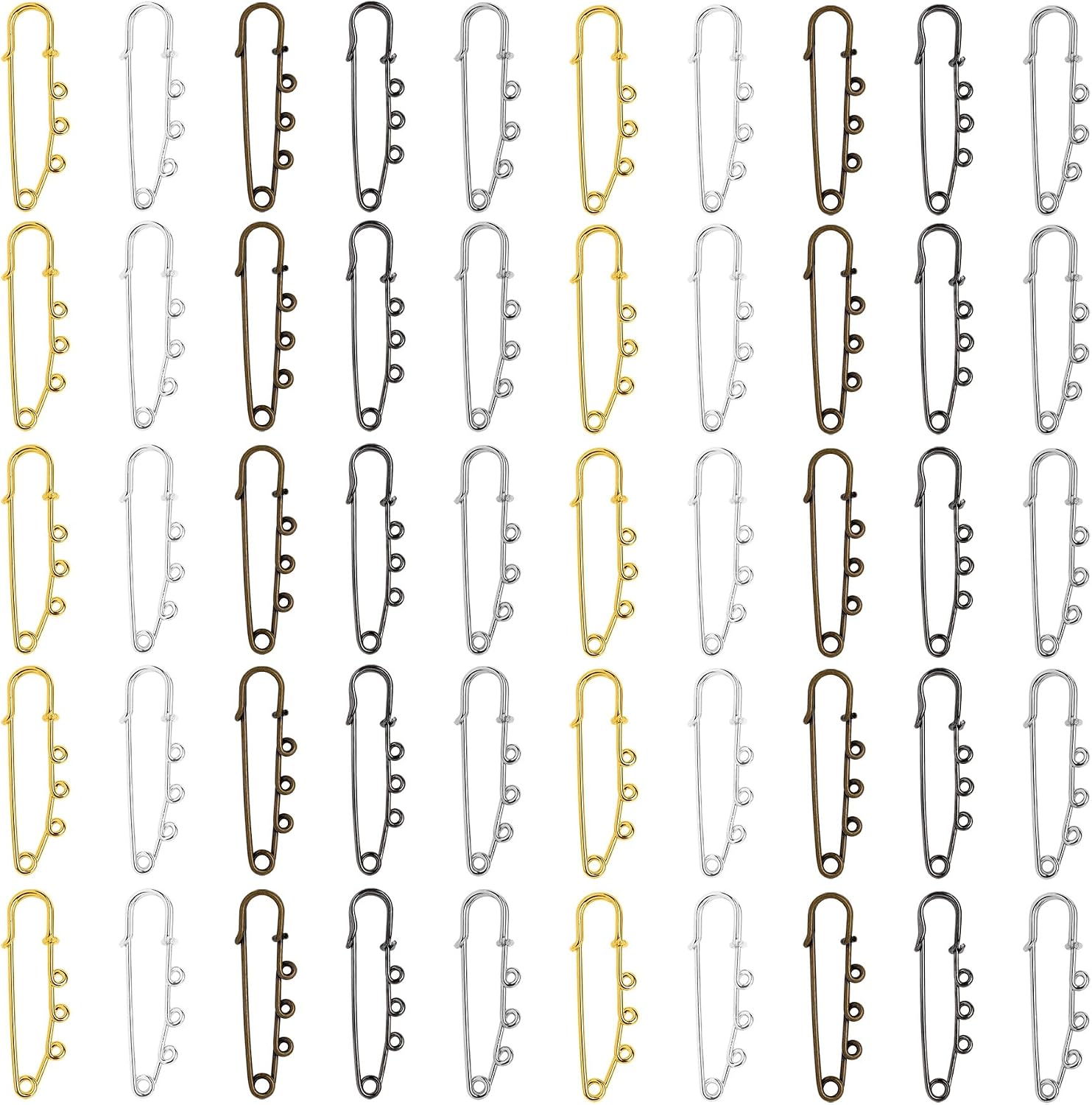 Amazon.com: Framendino, 50 Pack 2 Inch Large Safety Pins Iron Brooch ...