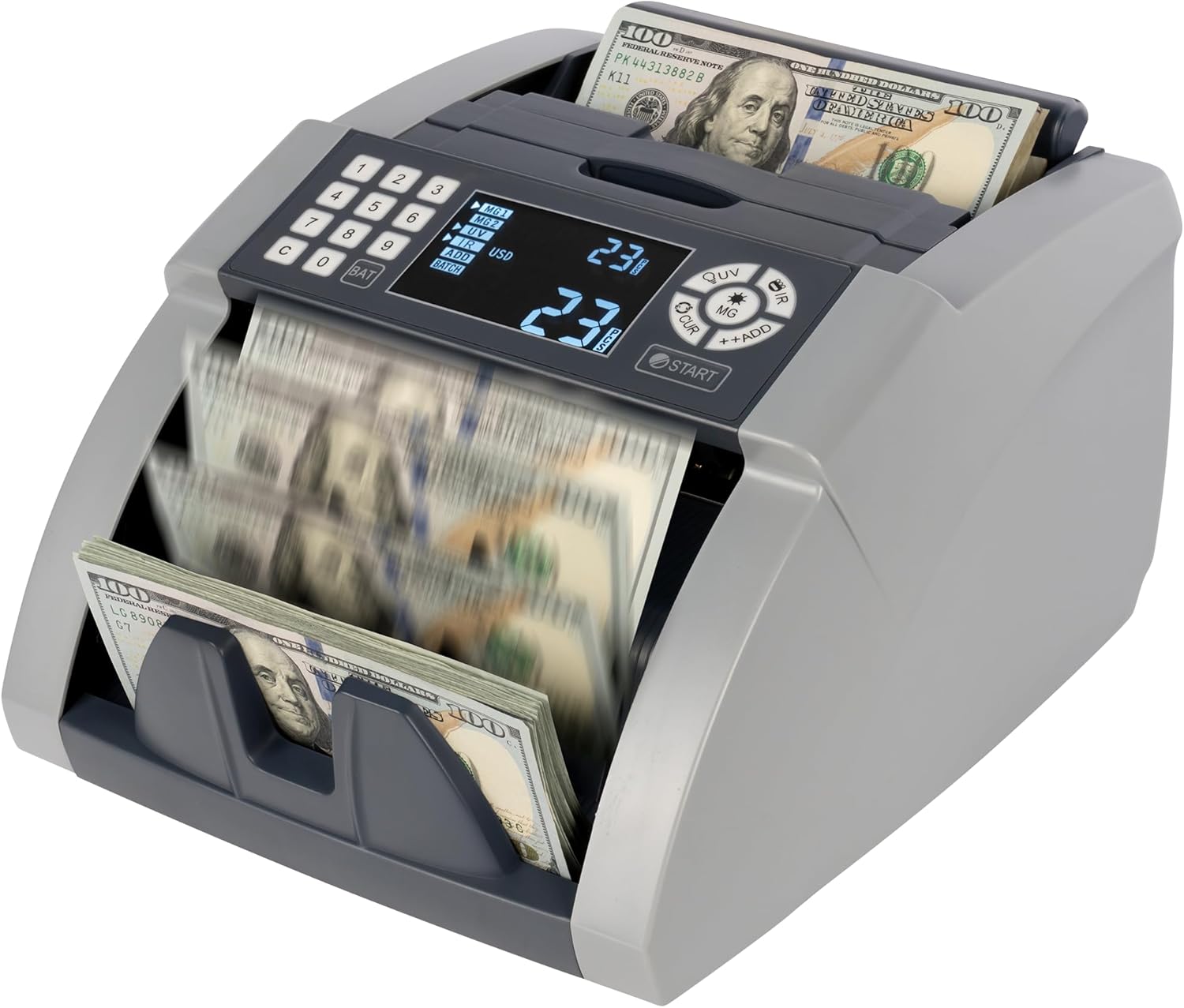 Amazon.com : Perco Money Counter and Counterfeit Detector Machine with ...