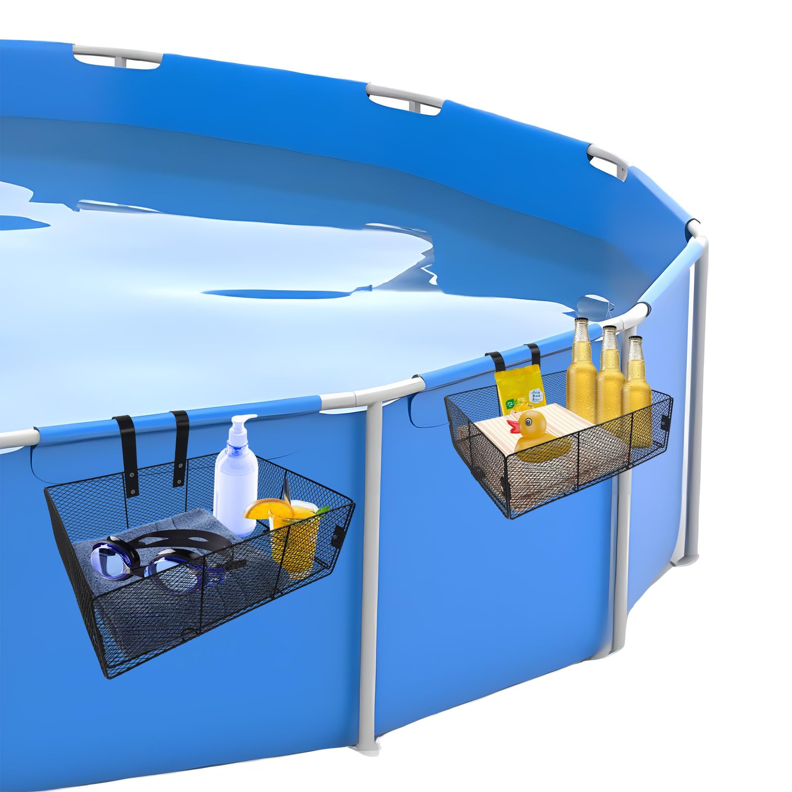 Amazon.com: 2 PCS Poolside Storage Basket Swimming Pool Storage Basket ...