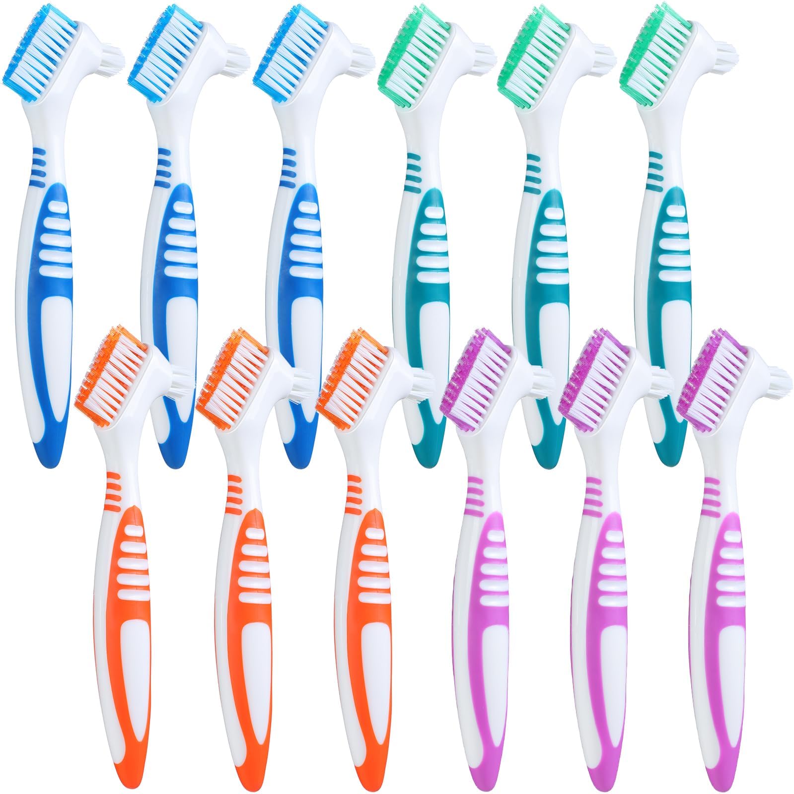 Amazon.com : Mimorou 12 Pcs Denture Brush for False Teeth Double Sided ...