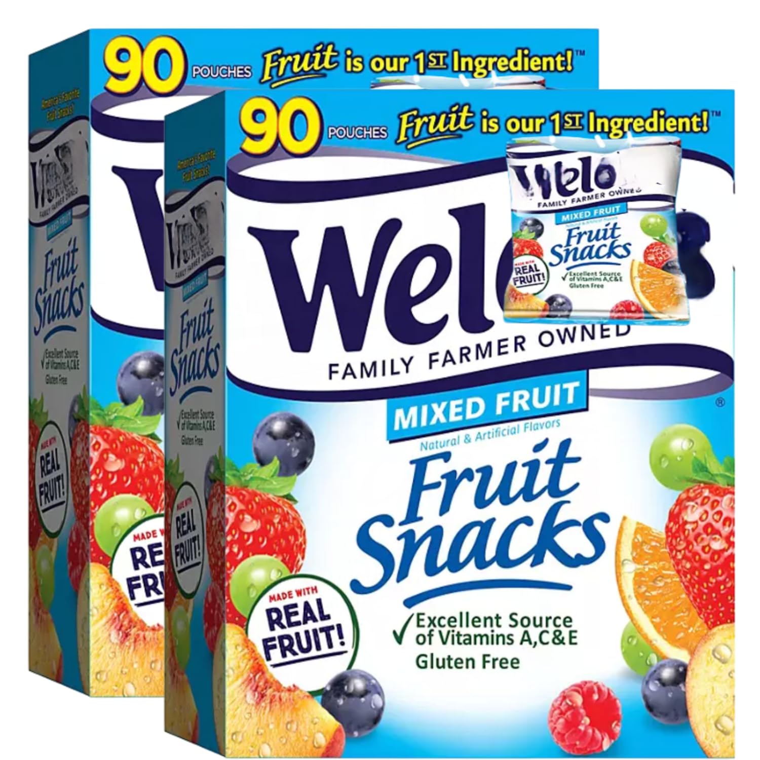 Amazon.com: Mixed Fruit Snacks, 0.8 oz Pouches, 90 Count (2 Pack)