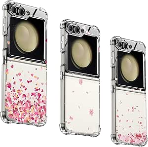 Amazon.com: RTYJZ 3 Pack Designed for Samsung Galaxy Z Flip 5 Case Clear,Transparent Shockproof ...