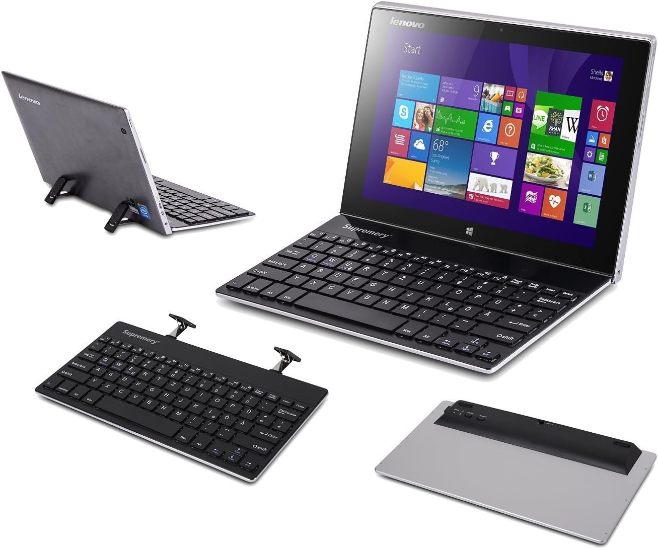 Supremery Kindle Fire HDX 8.9 Keypad Aluminium Bluetooth Keyboard with ...