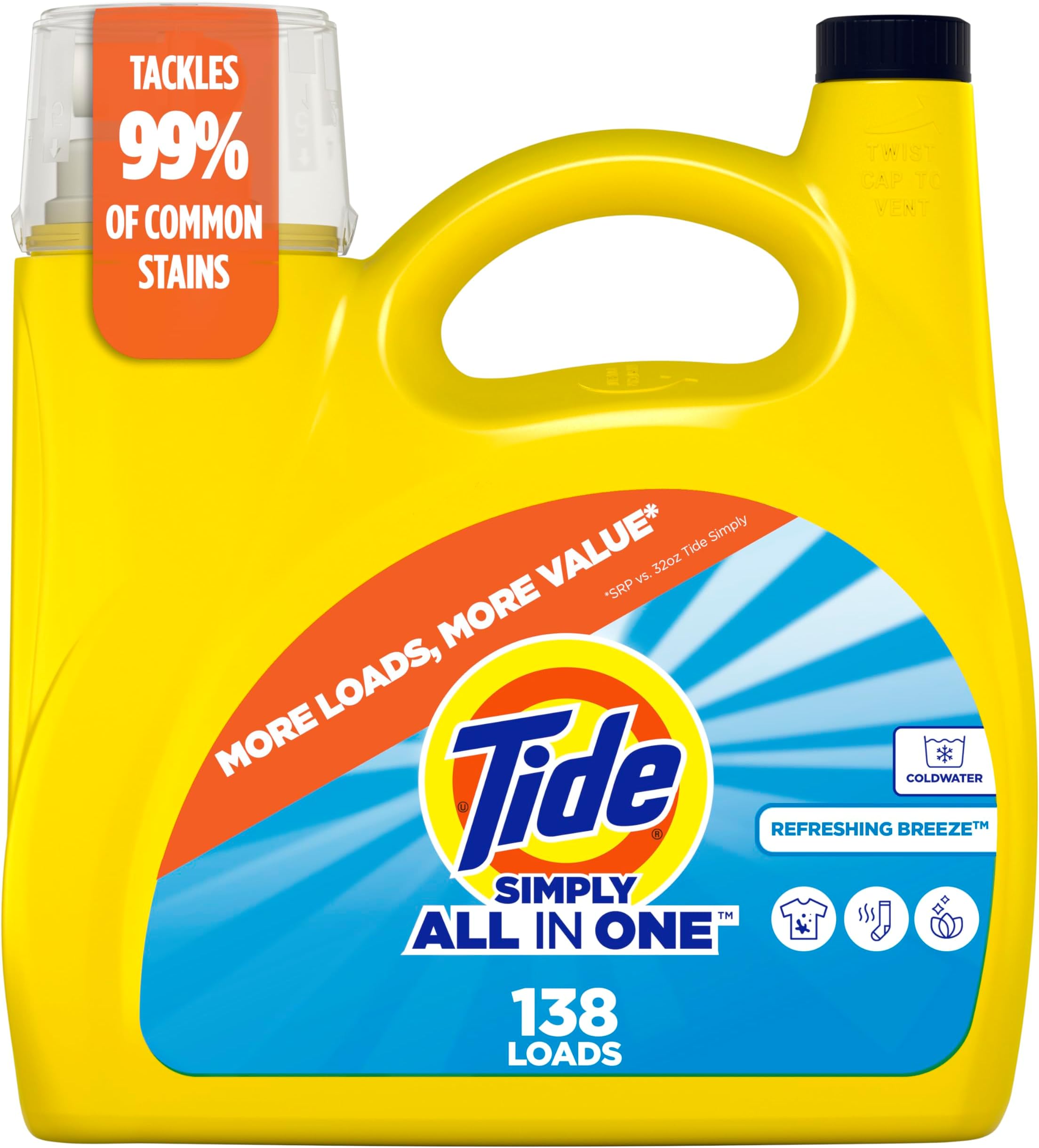 Amazon.com: Tide Simply Liquid Laundry Detergent, Refreshing Breeze ...
