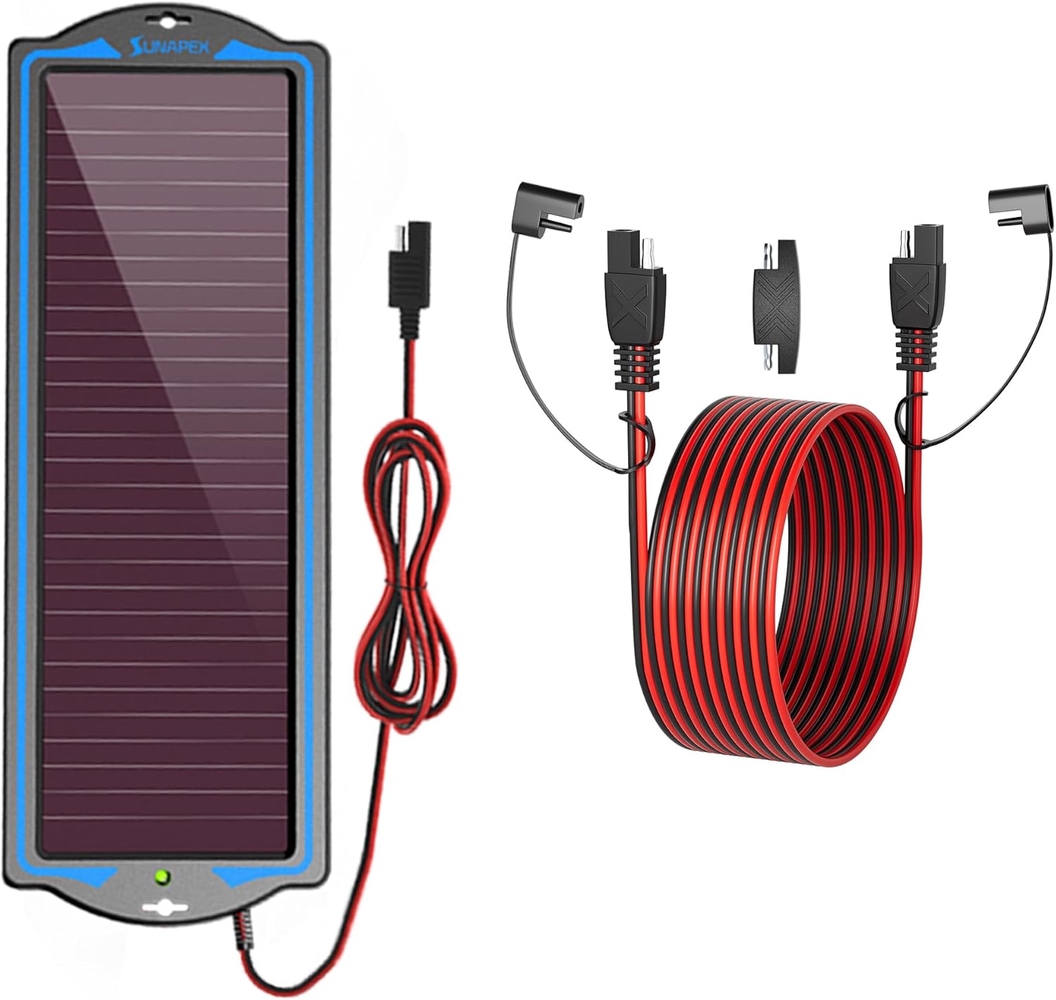 Amazon.com: SUNAPEX 1.8W Solar Battery Charger with 30FT Extension ...