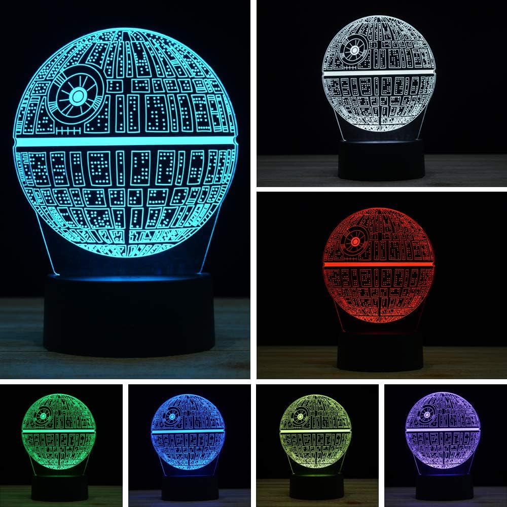 3D Lamp Set of 3 - Death Star 3D Light Awesome Gift for Fans 75159 ...