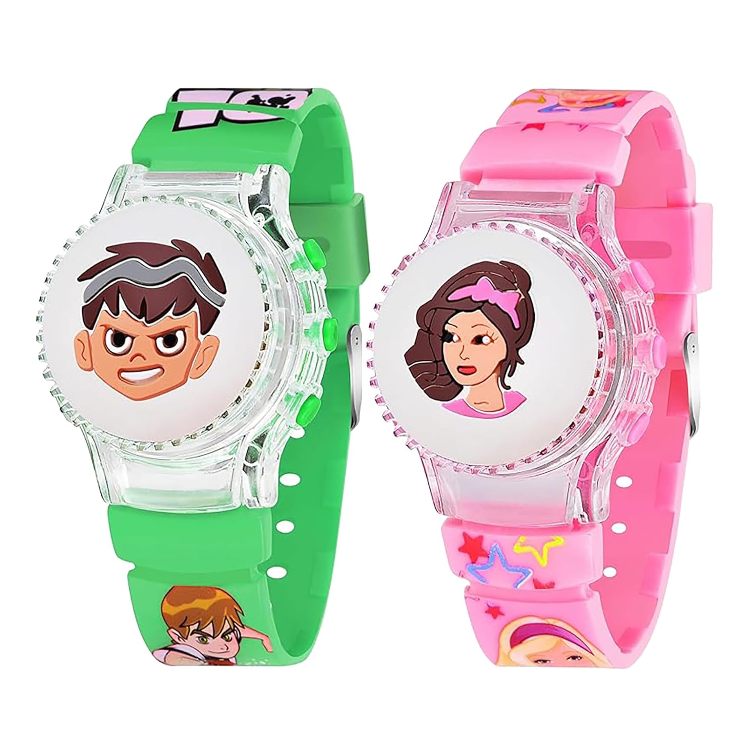 Time Up Digital Dial Combo of 2 Cartoon Glowing Rotating Cap Kids Toy ...