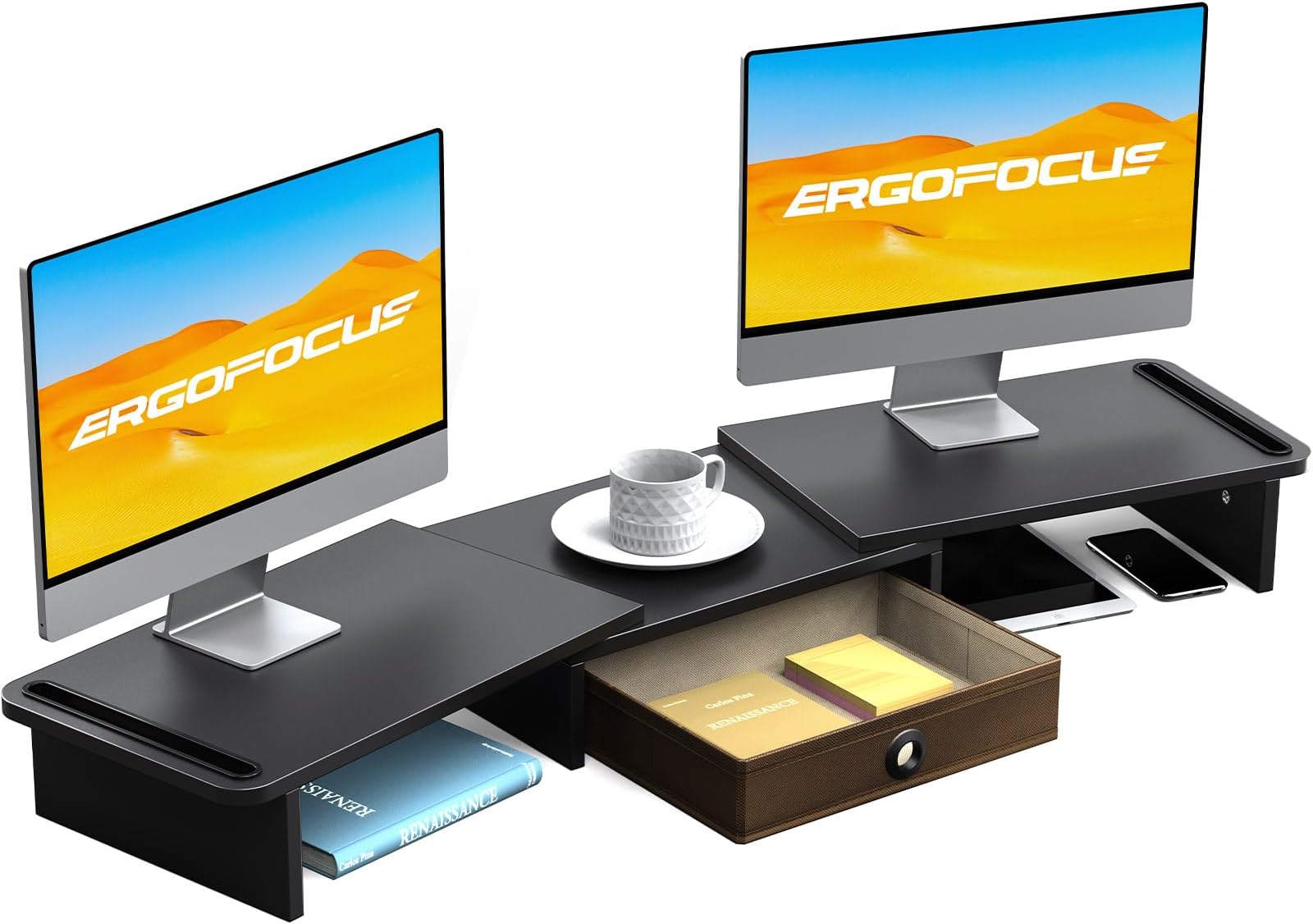 Amazon.com: Simple Trending Extended Dual Monitor Stand Riser, with ...