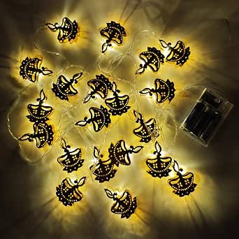 Amazon.com: KYMY Diwali String Lights, 10ft 20 LED Battery Operated ...