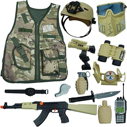 Amazon.com: RedCrab Kids Army toys Soldier Combat Costume Set with ...