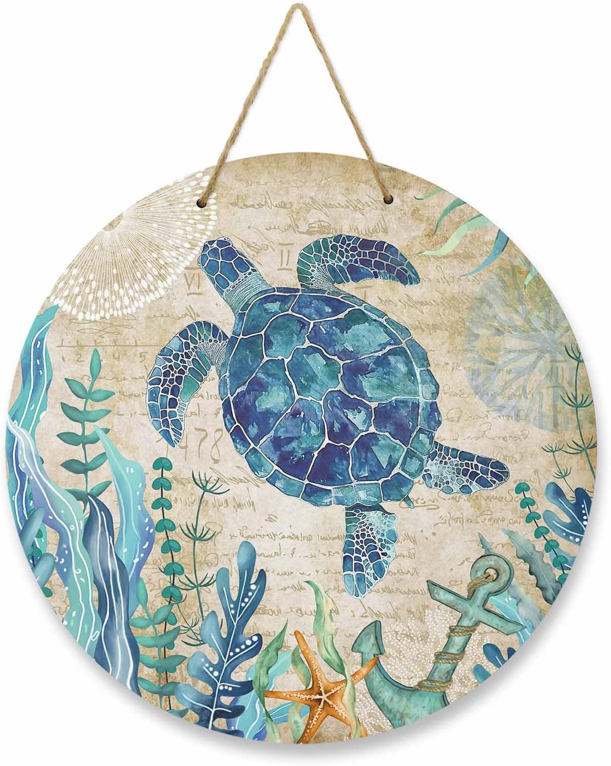 Amazon.com: Seasonal Decor Welcome Sign, Retro Summer Nautical Sea Teal ...