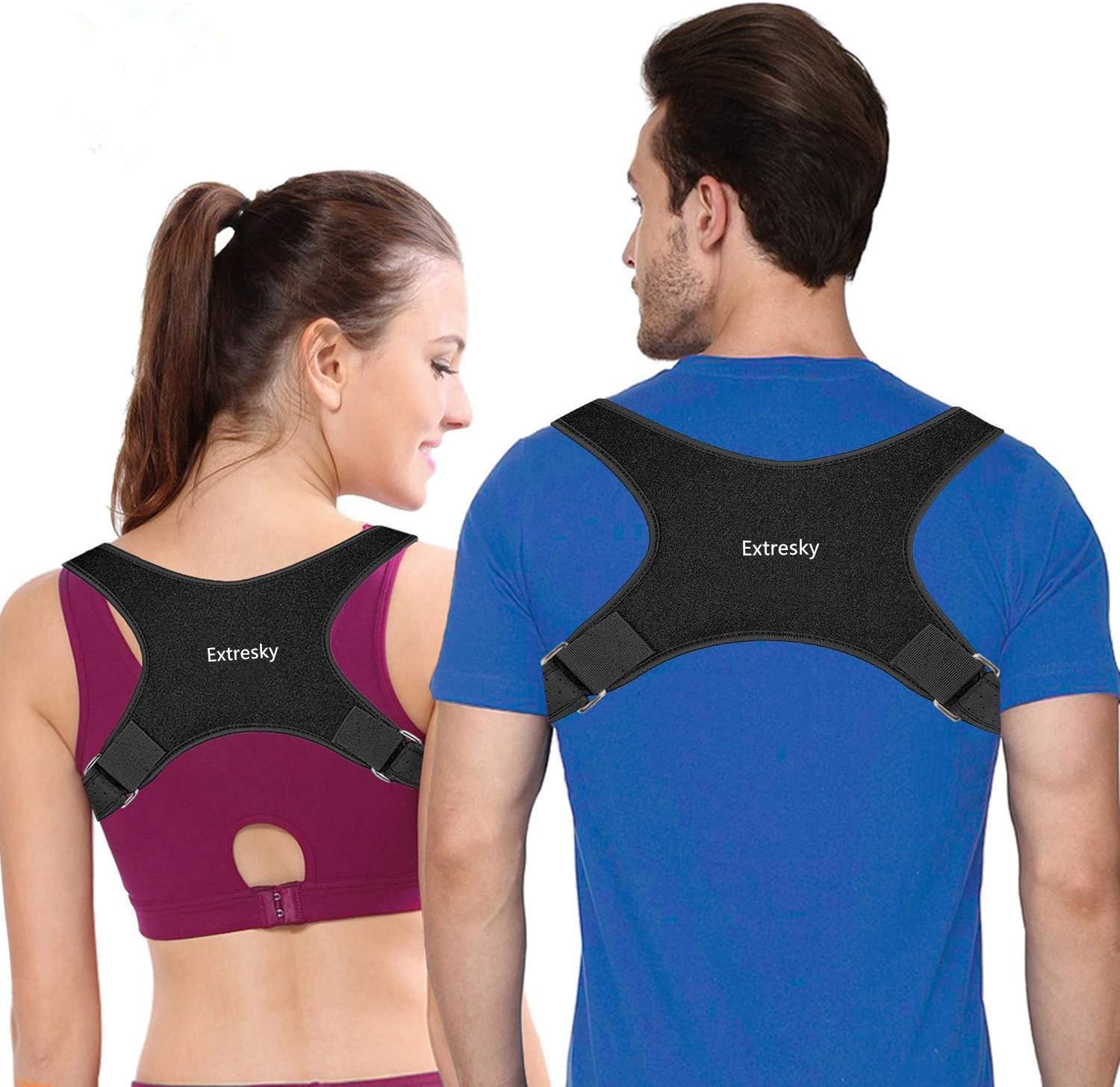 Amazon.com: Posture Corrector Adjustable Clavicle Back Brace Shoulder ...