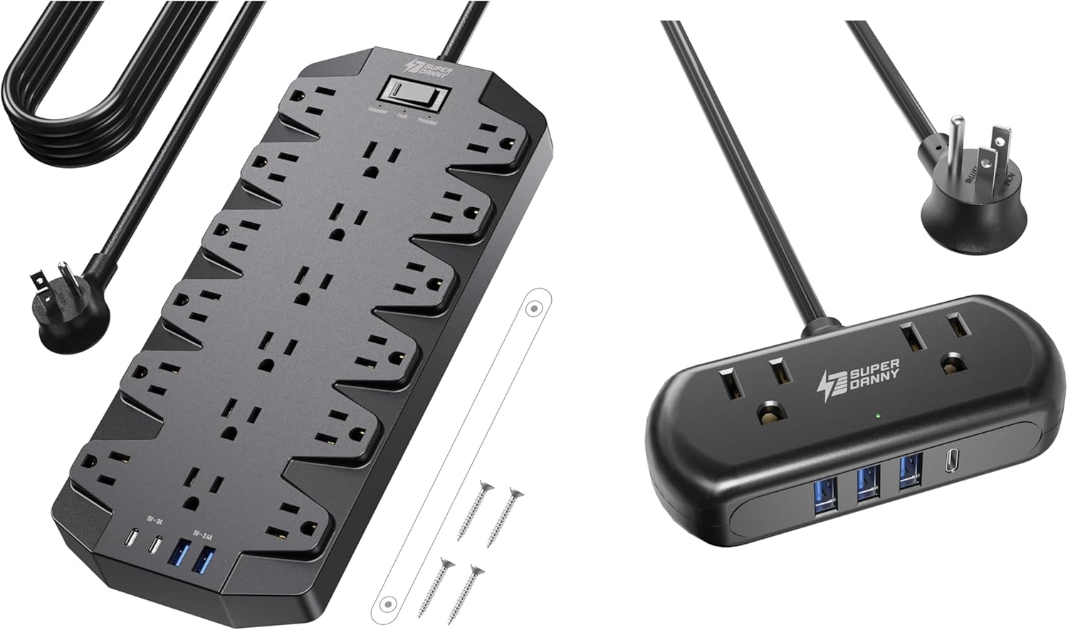 Amazon.com: 18 AC Outlets with 2 USB C and 2 USB A Ports Large Power ...