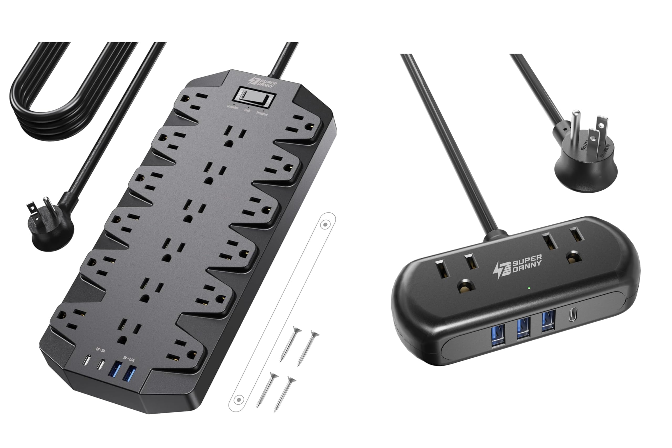 Amazon.com: 18 AC Outlets with 2 USB C and 2 USB A Ports Large Power ...