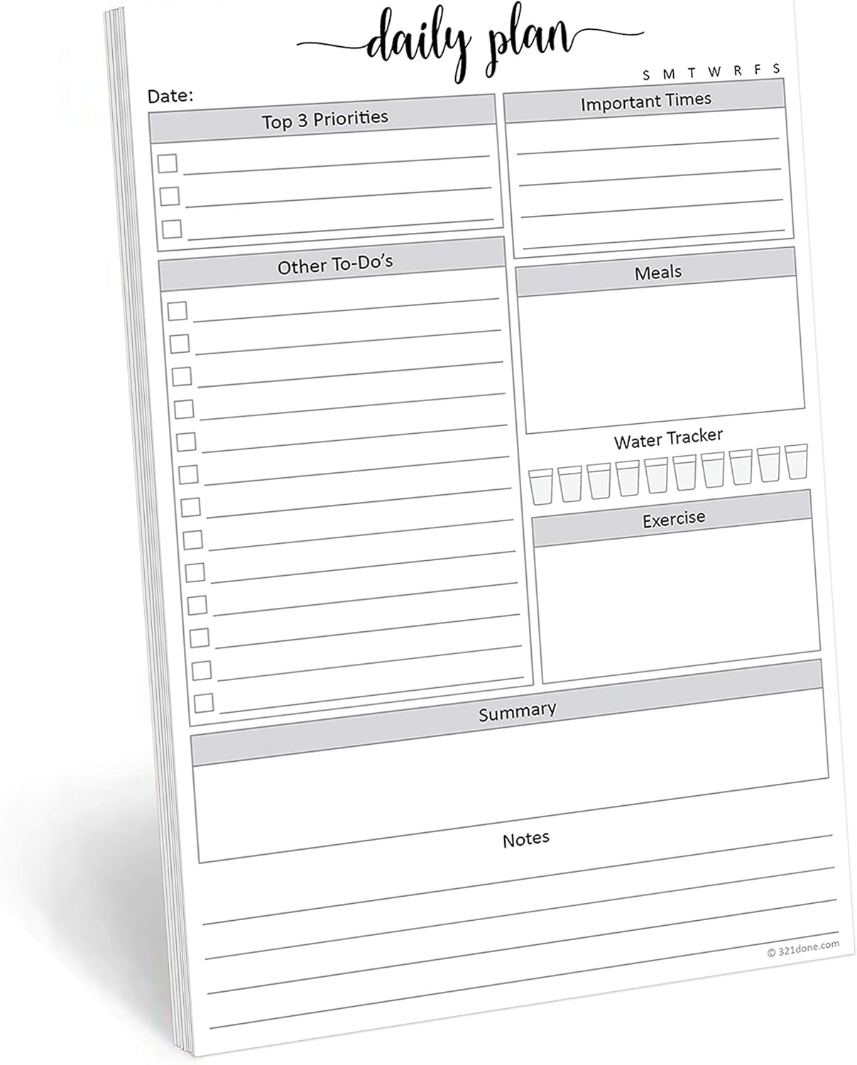 Amazon.com : 321Done Daily Planning Notepad - 50 Sheets (5.5" x 8.5 ...