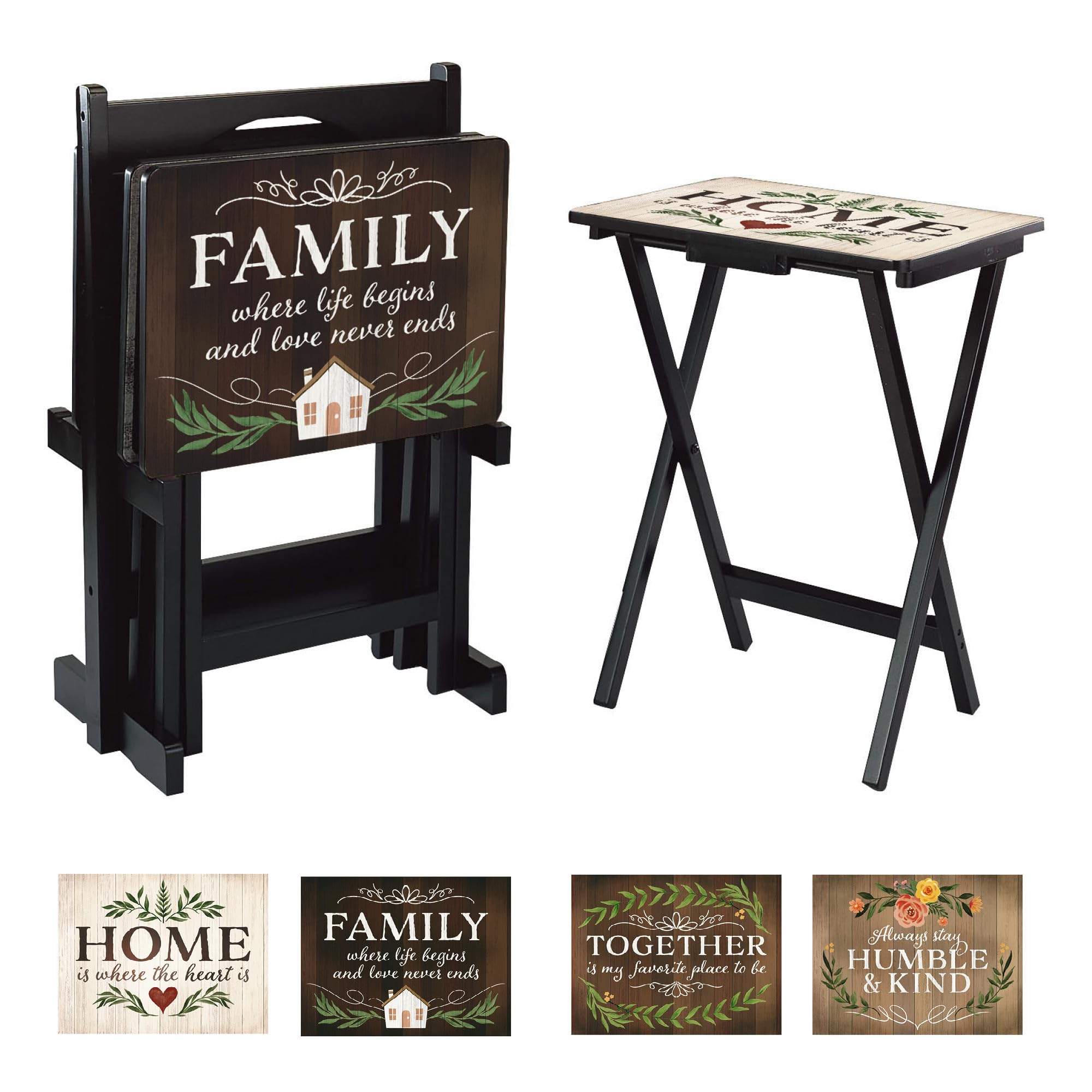 Amazon.com: Cape Craftsmen Classic TV Trays Table | Set of 4 ...