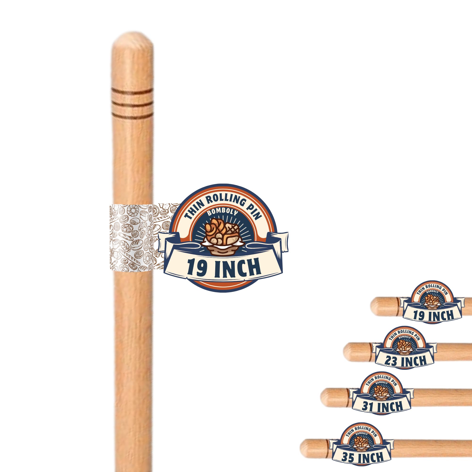 Amazon.com: 19 Inch (50 cm) Oklava Extra Long Rolling Pin for Baking ...