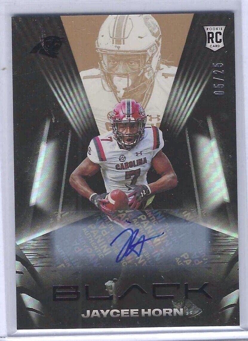 Jaycee Horn 2021 Panini Black Rookie Gold Auto Rc #d 05/25 - Football ...