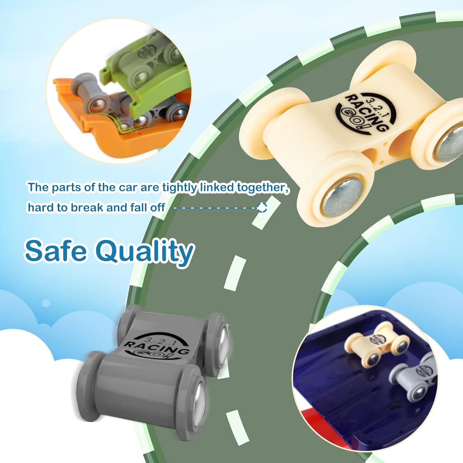 Growmemes Car Ramp Toy Race Track – DIY Building Drill Set, Ramp Race ...