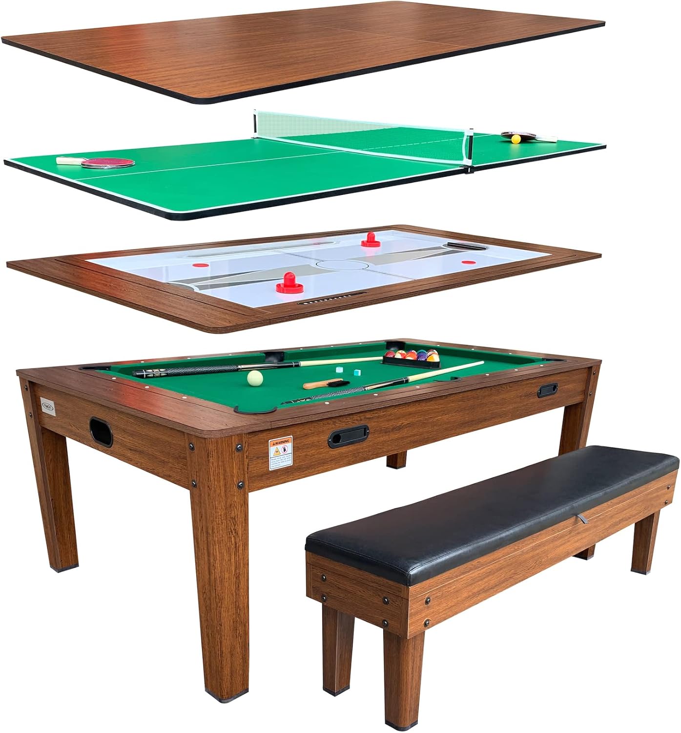 Buy RACK Luxor 7 5 Foot 4 in 1 Multi Game Swivel Billiard Pool Table