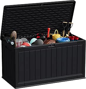 Amazon.com : Patiowell 150 Gallon Large Outdoor Storage Box, Waterproof ...