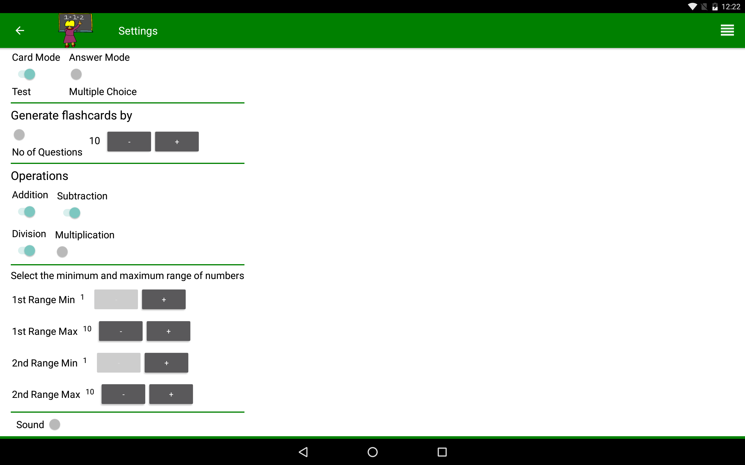 Math Flashcards - App on Amazon Appstore