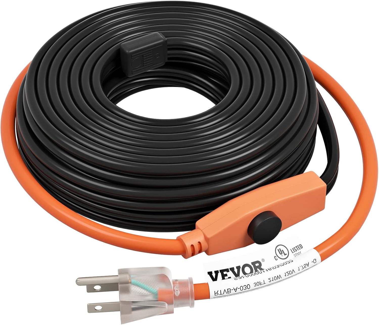 VEVOR Pipe Heating Cable, 30-feet 7W Heat Tape for Pipes with Built-in ...