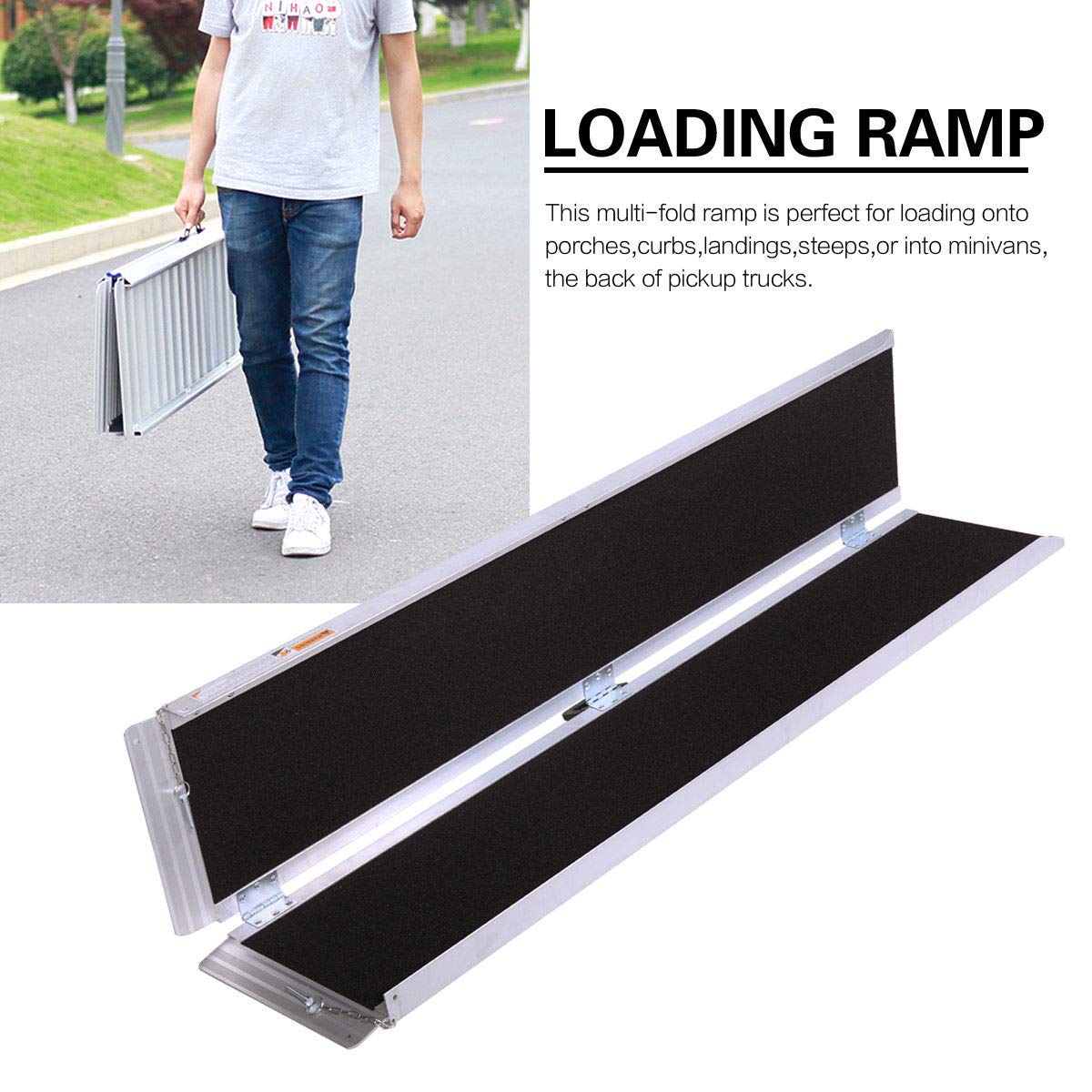 Fold Ramp 6ft Wheelchair Loading Ramps Lightweight Aluminum Wheelchair ...